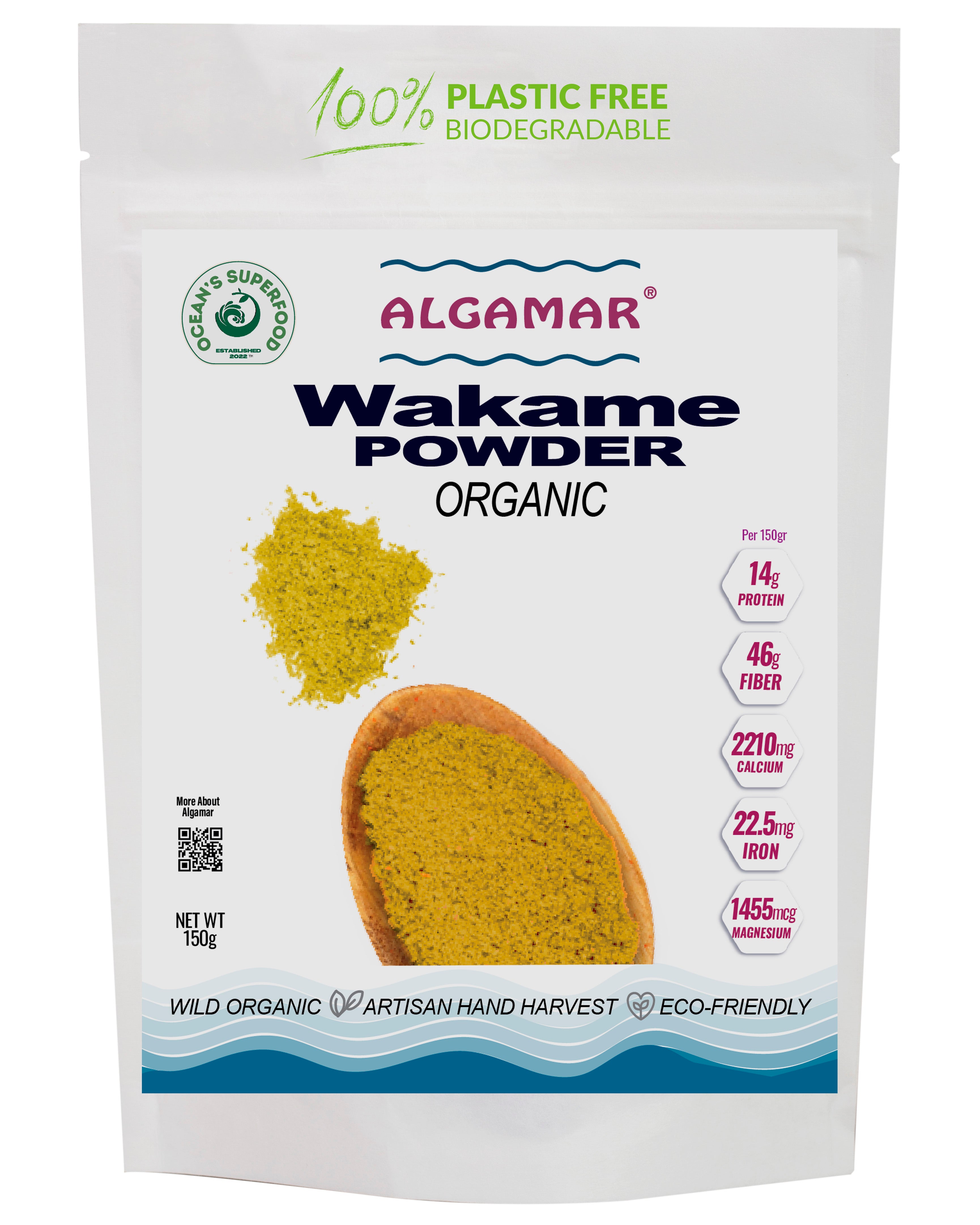 Wakame Seaweed Powder, Organic - Kosher 150 gr – Algamar US